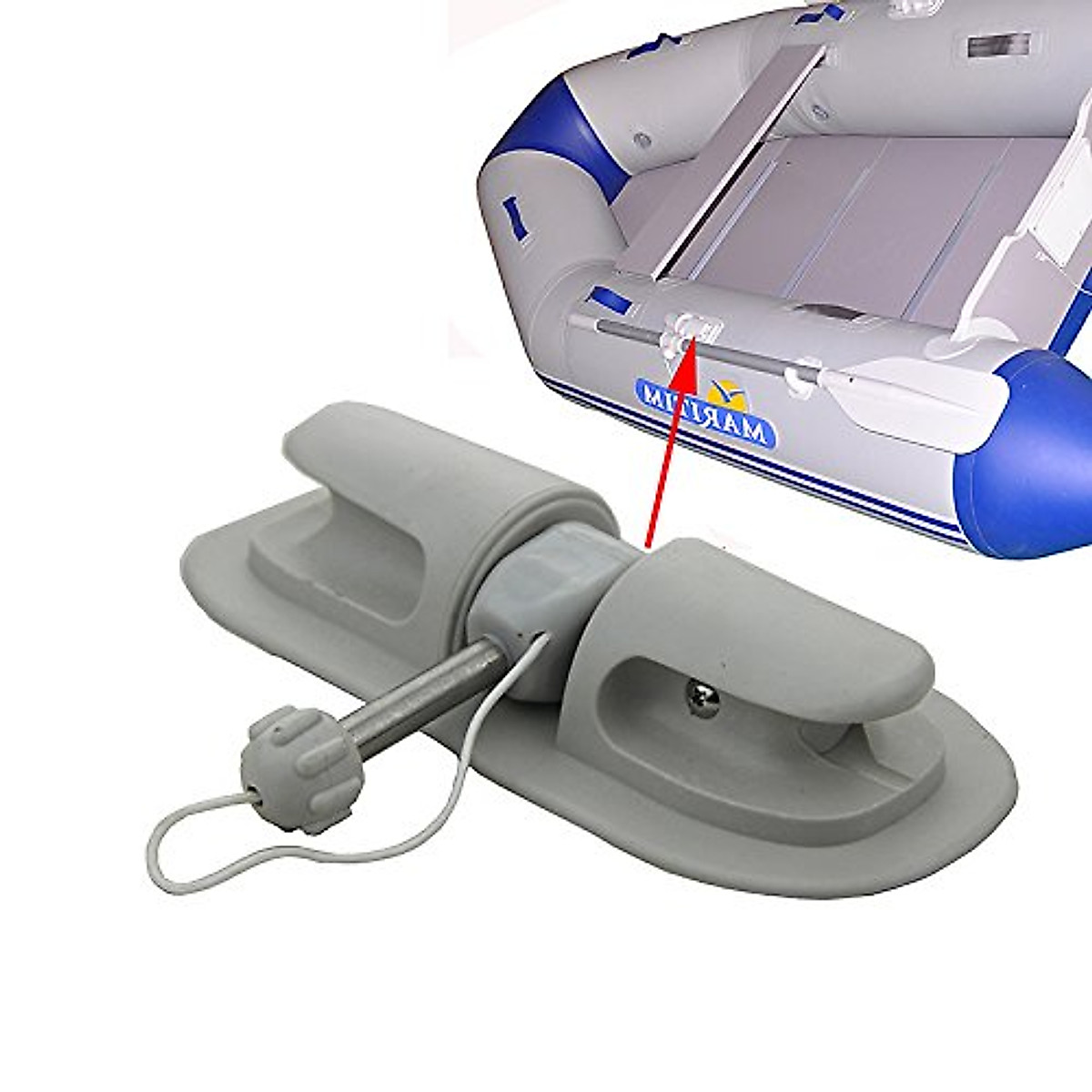 2PS Oar Lock Patch Grey Black watercraft Part Accessories for Inflatable Boat Raft Dinghy (Grey)