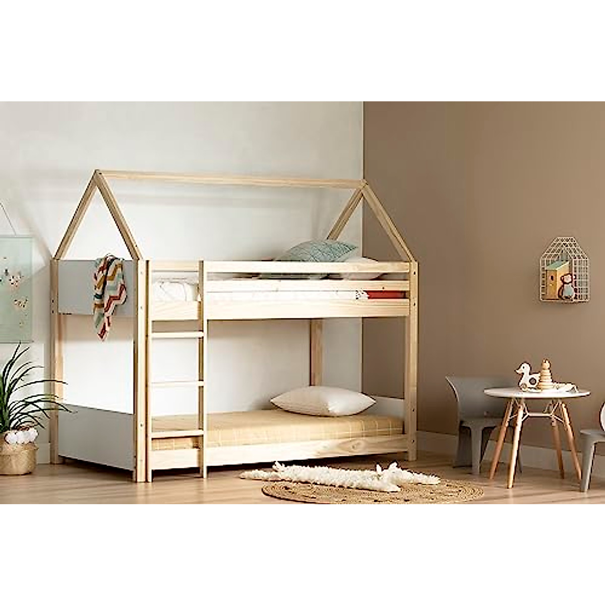 South Shore Sweedi, Twin Bunk Bed, Natural Wood