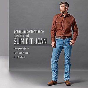 Wrangler Men's Premium Performance Cowboy Cut Slim Fit Jean, Stonewashed, 32W x 36L