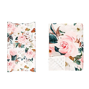 Changing Pad Cover & Baby Blanket, Pink Flower