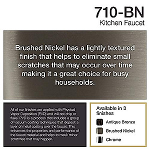 MR Direct 710-bn Brushed Nickel 4-Hole Single-Handle Standard Kitchen Faucet with Side Spray and Soap Dispenser