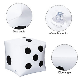 3 Pack Inflatable Dice Jumbo Giant Inflatable Dice Large Inflatable Dice Toy for Indoor Outdoor Broad Game Ludo Pool Party Favor(White,12 Inch)