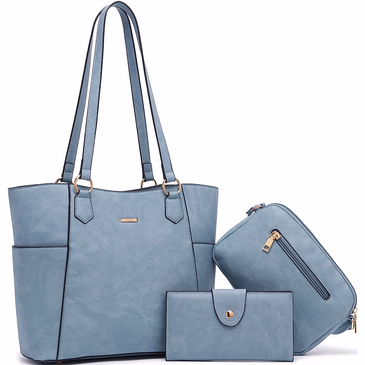 Tote Handbags for Women Purse and Wallet Set Large Shoulder Bags Crossbody Purses Satchel Light Blue