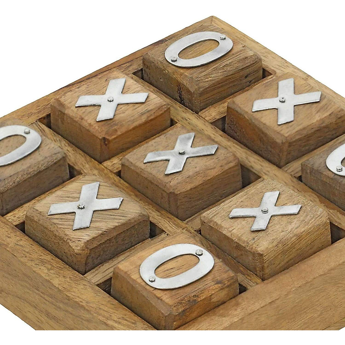 TOSQP27 Tic Tac Toe XO Blocks Game Brain Teaser Puzzle Wooden Handcrafted Family Board Games Unique Gifts for All Occasions