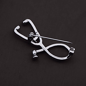 Medical Stethoscope Brooch Pins for Doctor Nurse Medical Students Medical Caduceus Gift For RN,PA,MA,LPN,LVP,NP,Vet (Copper LPN Brooch)