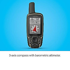 Garmin 010-02258-10 GPSMAP 64sx, Handheld GPS with Altimeter and Compass, Preloaded With TopoActive Maps, Black/Tan