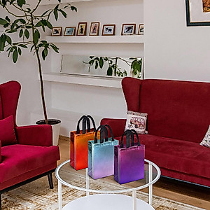 VGOODALL 16PCS Gift Bags with Handles, Iridescent Reusable Gift Bags Gradient Non-woven Bags with Glossy Finish - Perfect As Goodie Bags, Birthday Gift Bags, Party Favor Bags - 8x4x10