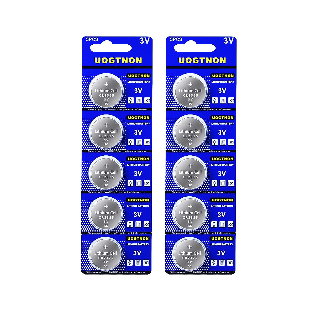 UOGTNON CR2325 3V Lithium Battery (10 - Pack)