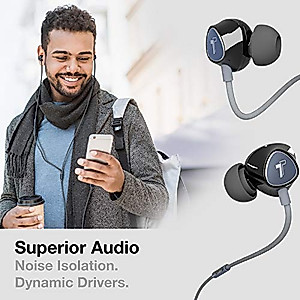 Thore iPhone Earphones (Apple MFi Certified) V110 in Ear Braided Wired Lightning Earbuds (Sweat/Water Resistant) Headphones with Mic/Volume Remote for iPhone 14/13/12/11/Pro Max/XR- Blue