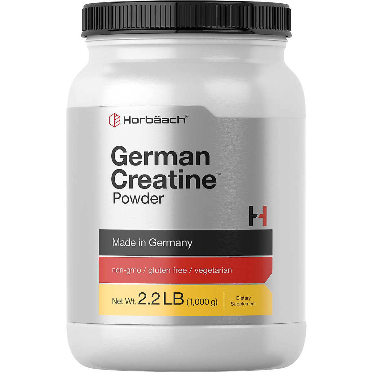 Horbäach German Creatine Powder 1000g | Creapure Monohydrate Powder | Vegetarian, Non-GMO, and Gluten Free Supplement | Promotes Strength & Power