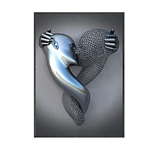 Metal figure sculpture art poster spray painting core modern living room home decoration painting corridor corridor hanging painting