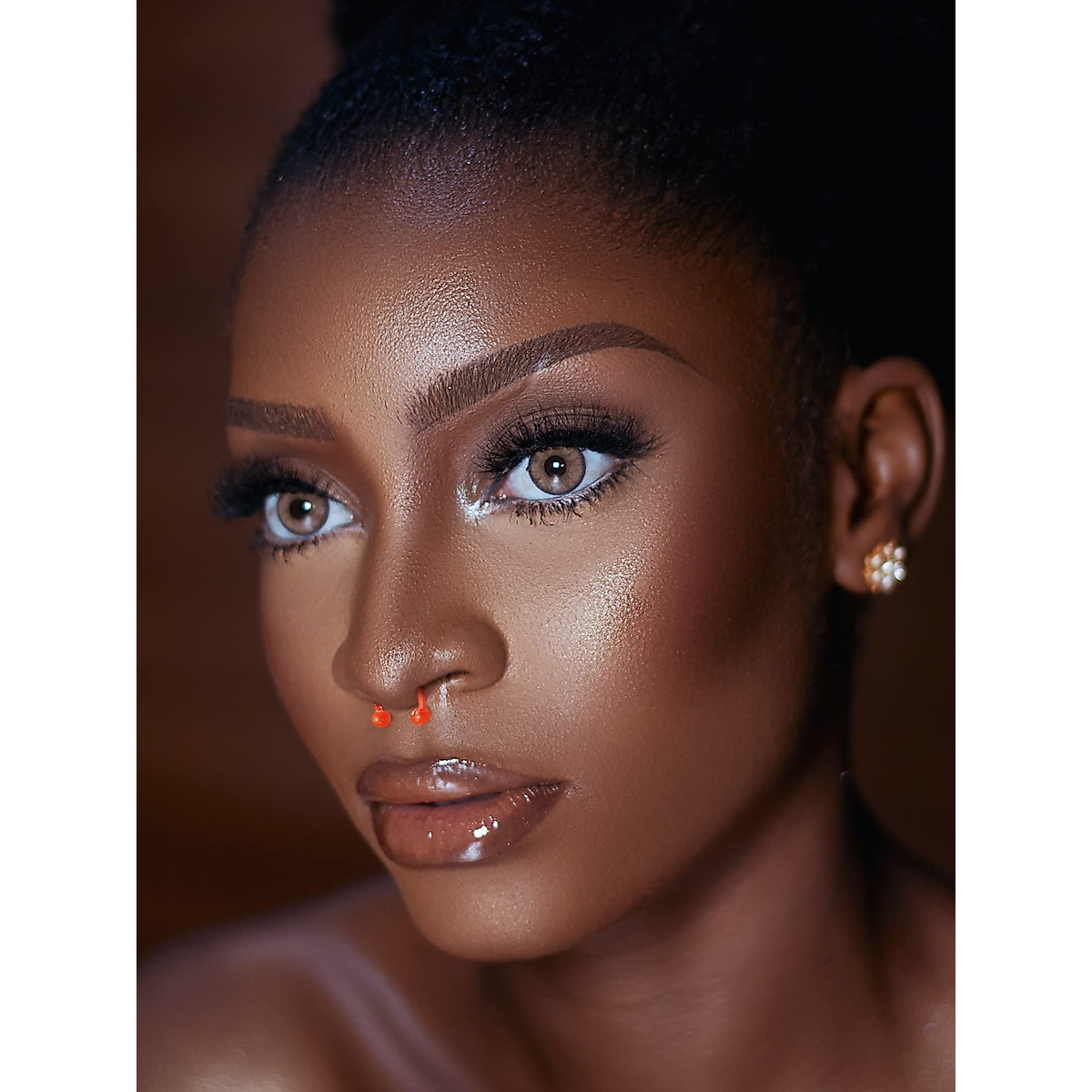 Jexine 120 Pcs Septum Rings Piercing Nose Horseshoe Rings for Women Men Cartilage Tragus Earrings Stainless Steel Acrylic, Multi Styles