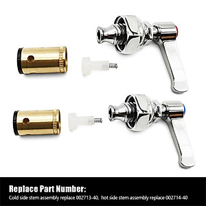 Meyffon Handle Stem Assembly Hot & Cold Compatible with T&S Brass Faucets Replace 002714-40 002713-40 Spindle Assembly for Eterna Valve Replacement