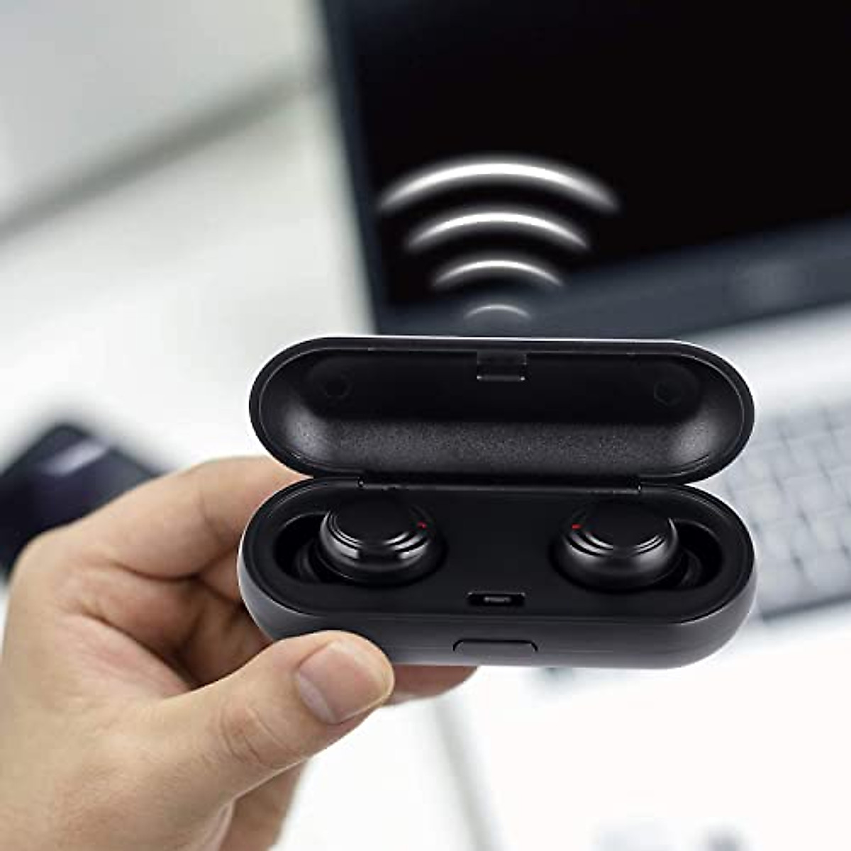 atune analog Wireless Earbuds, Bluetooth 5.0 with USB Charging Case, Comfortable Wear Easy Setup Pair, True Wireless Earbuds 33FT Built-in Mic Call For iPhone Android Phones