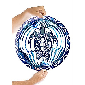 VP Home Tribal Turtle Kinetic Wind Spinners for Yard and Garden Wind Spinner Outdoor Metal Large Hanging Turtle Decor 3D Garden Art Wind Sculpture Spinners Kinetic Art Lawn Ornaments,12 inchW x 15 inchH