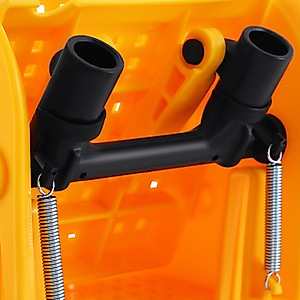 Iglobalbuy 5 Gallon 21Qt Mop Bucket with Wringer, Yellow Commercial Household Portable Mop Bucket with Wringer on Wheels for Home and Commercial Cleaning