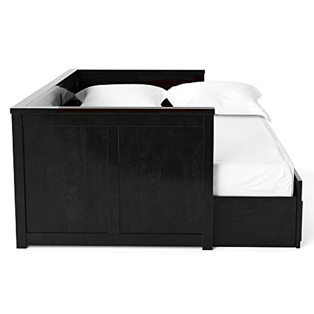 Pemberly Row Full Panel Storage Daybed in Black