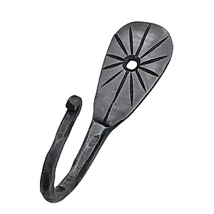 Hand Forged Metal Hook Wrought Iron Wall Coat Hook Blacksmith Metal Wall Hooks Rack Handmade Rustic Wall Hook Home Classic Look Black Antique Finish Wall Hooks by Living Ideas