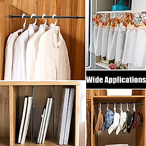 KUANVE 6 Pcs Window Security Bars, Adjustable Sliding Glass Door Bar Sliding Door Security Bar Window Safety Lock Bar with Rubber Tips for Children Home, Extends from 15.8-27.6 Inch, Black & White