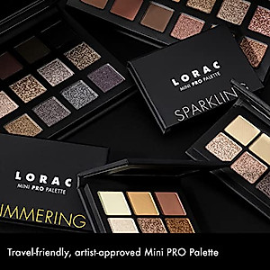 LORAC Mini PRO Matte & Glitter Eyeshadow Palette, Sparkling | Luxuary Makeup Pallete | Metallic Colors | Cruelty Free, Gluten Free, Vegan