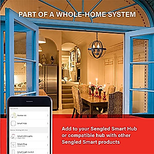 Sengled Smart Light Bulbs, A19 Dimmable Smart Bulbs, Works with Alexa and SmartThings, Voice Control with Google Home and Echo with built-in Hub, Soft White 60W Equivalent, Zigbee Hub Required，4-Pack