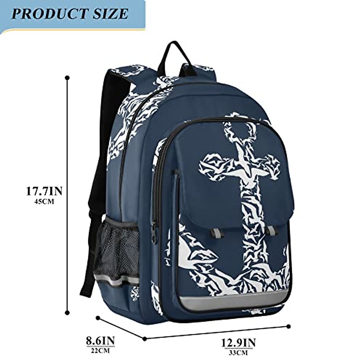 ALAZA Anchor Pattern Backpack Daypack Bookbag