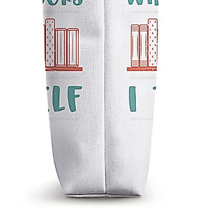 When i think about books i touch my Shelf Reading Bookworm Tote Bag