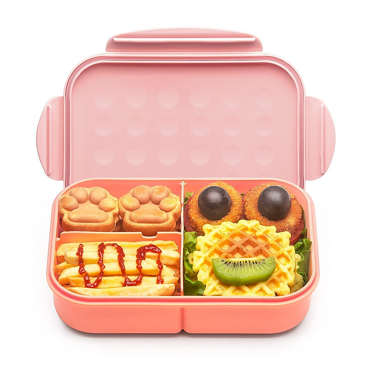 MISS BIG Bento Box, Bento Lunch Box,Ideal Leak Proof Bento Boxes for kids,Mom’s Choice Kids Lunch Box, No BPAs and No Chemical Dyes,Microwave and Dishwasher Safe(Light Pink&Purple)
