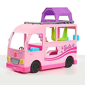 Barbie Just Play Pet Camper, 11-Pieces, Toy Figures and Playset, Kids Toys for Ages 3 Up , Pink