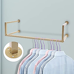 simimasen 39" Wall Mounted Garment Rack Heavy Duty Iron Clothes Rack Garment Clothes Hanging Rod Multi-Purpose Hanging Rod For Closet Storage