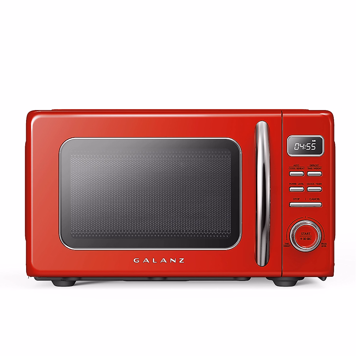 Galanz GLR25MRDR10 Retro Compact Refrigerator, Mini Fridge with Single Doors, Adjustable Mechanical Thermostat with Chiller, Red, 2.5 Cu Ft & GLCMKZ07RDR07 Retro Countertop Microwave Oven