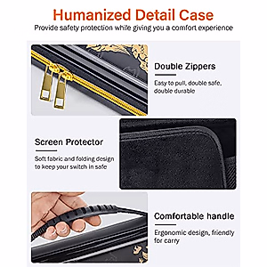 Davlon Carrying Case for Switch/Switch OLED, Portable Switch Travel Case with Handle and 10 Game Card Slots, Hard Shell Protective Case Compatible with Switch Console and Accessories