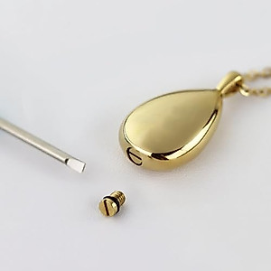 AX Minimalist Personalized Teardrop Urn Necklace For Dog Ashes, Rainbow Bridge Dog Necklace, Memorial Gifts, Rainbow Bridge Sympathy Gift (UNL-S23)