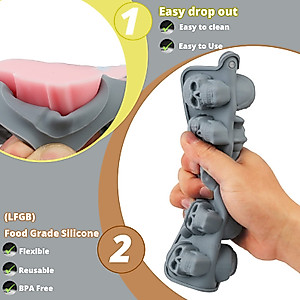 Skull Silicone Candy Mold for Hard Candy, Chocolates, Crayon, Jelly, Fondant, Jello,Whiskey Ice Cube Mold, Halloween Party Decoration, Pack of 2