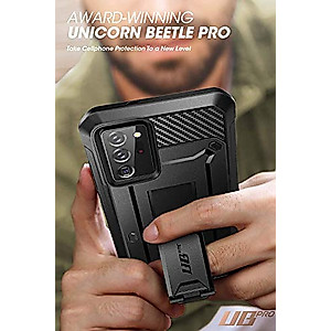 SUPCASE Unicorn Beetle Pro Series Case for Samsung Galaxy Note 20 Ultra (2020 Release), Full-Body Rugged Holster & Kickstand Without Built-in Screen Protector (Black)
