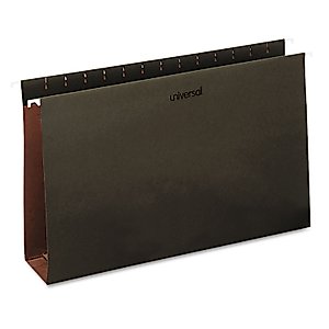 Universal UNV14153 1/5-Cut Tab Box Bottom Hanging File Folders - Legal Size, Standard Green (25/Box)