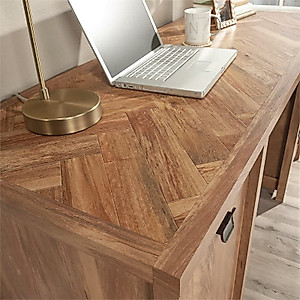 Sauder Cannery Bridge Computer Desk with Drawers and Door, Sindoori Mango Finish