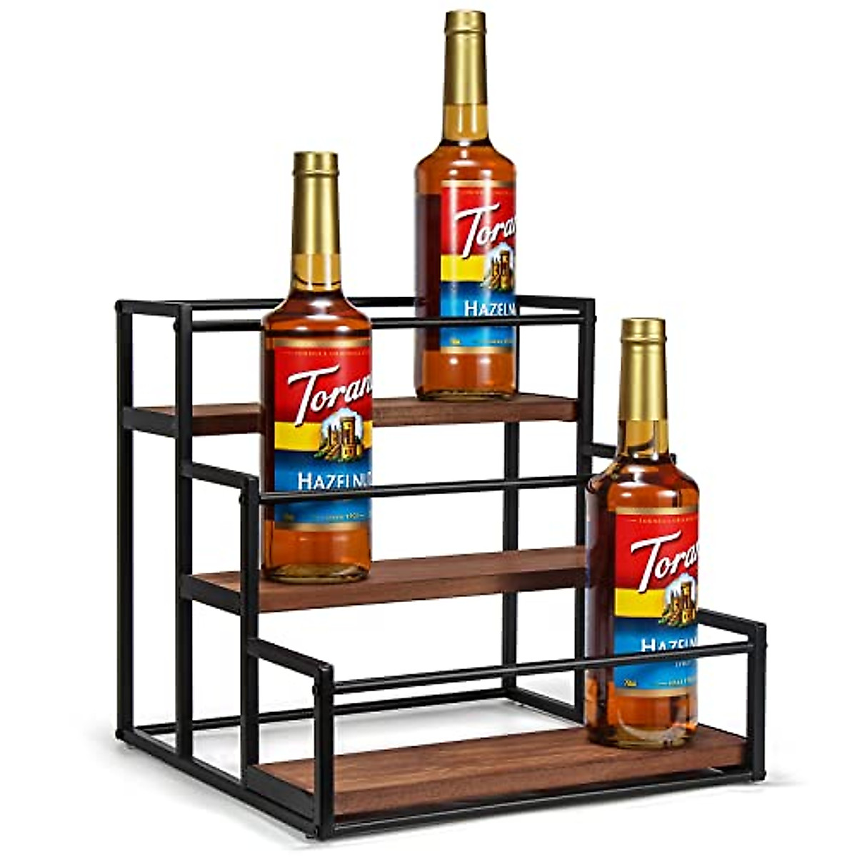 THYGIFTREE Coffee Syrup Rack Organizer Syrup Bottle Holder Stand for Coffee Bar 3-Tier 12 Bottles Storage Shelves for Syrup, Wine, Dressing for Kitchen Coffee Station