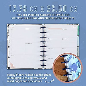 Happy Planner 2023 Daily Planner and Calendar, 12-Month Daily, Weekly, and Monthly Planner, Jan. 2023–Dec. 2023 Diary, Dashboard Layout, Ingrid Blooms Theme, Classic Size, 17.78 x 23.50 cm