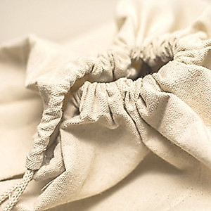 Laundry Bag with Drawstring Closure and Shoulder Straps Heavy Cotton Canvas - Large, Natural, Set of 1