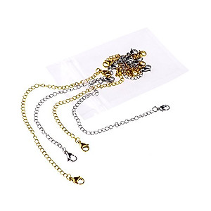 D-buy 8 Pcs Stainless Steel Necklace Extender Bracelet Extender Extender Chain Set 4 Different Length: 6 inch 4 inch 3 inch 2 inch (4 Gold, 4 Silver)