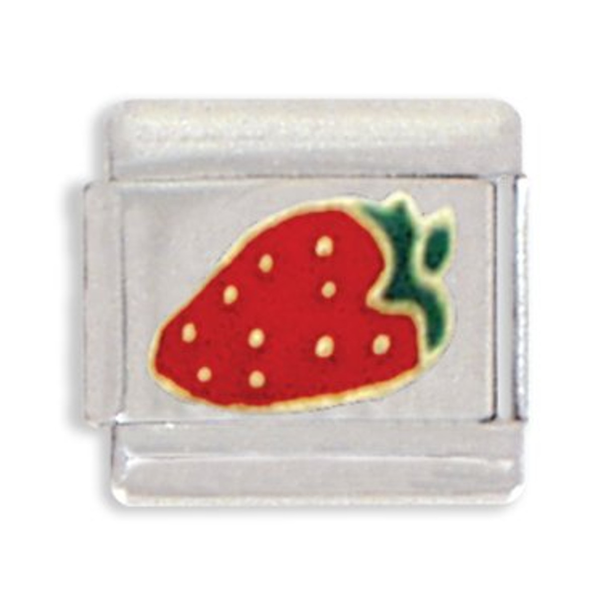 Clearly Charming Strawberry Italian Charm Bracelet Link