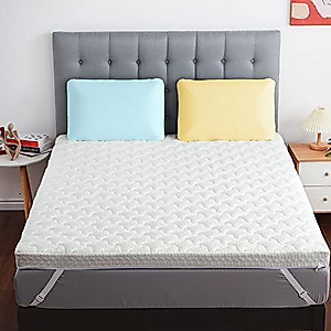 Twin Extra Long (Twin XL) Mattress Topper, Homhougo Medium Firm Memory Foam with Soft Pillow Top, 4-Inch Triple Layer Bed Topper for Pain Relief