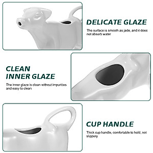 Angoily Ceramic Creamer Coffee Milk Creamer Pitcher Animal Cow Shaped Serving Pitcher Sauce Pitcher Milk Creamer Jug for Kitchen,1PCS