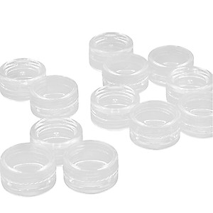 BeyBoss 50Pcs Mini Cosmetic Jar with Lids Clear Small Sample Pots Empty Travel Containers for Cosmetic Nails Creams Lipsticks Ear Studs(2.5g/2.5ml)