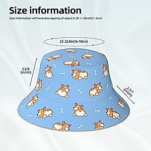 Corgi Gifts for Corgi Lovers Bucket Hat for Women Men Unisex Sun Cap Packable Outdoor Fisherman Hat Headwear