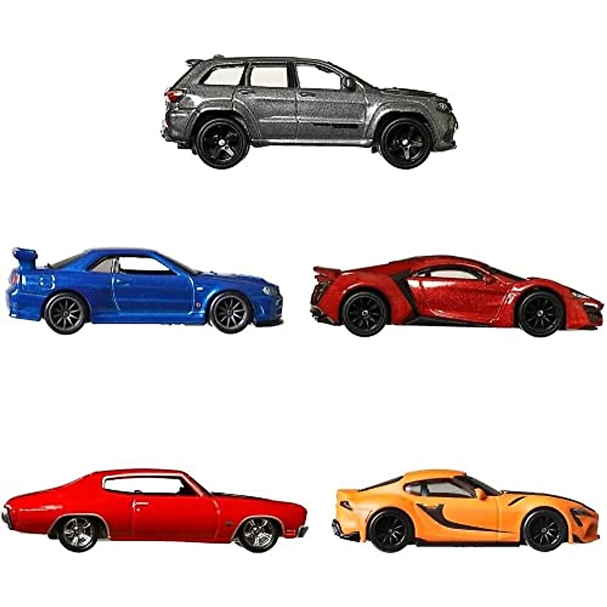 Hot Wheels Premium Cars Fast & Furious Premium Bundle, Gift for Fans & Collectors (HJC15)