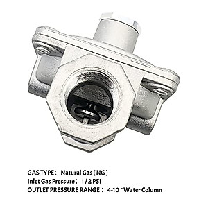 Natural Gas Pressure Regulator, Propane Regulator with 3/4" FNPT Thread 1/2 PSIG Inlet Pressure 4"-10" WC Outlet Pressure, Lp Gas Regulators for Natural Gas and Propane