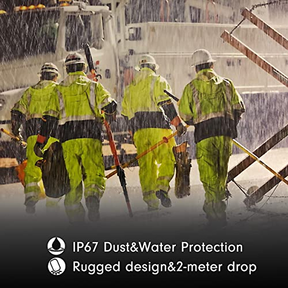 Retevis RB23 Waterproof Walkie Talkies Adults (IP67) with Earpiece and Mic Set(IP66), High Power 2 Way Radios Long Range, Durability, with 6 Way Multi Gang Charger (6 Pack)