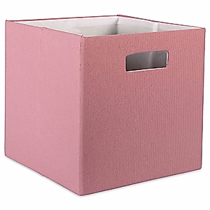 DII Poly-Cube Storage Collection Hard Sided, Collapsible Solid, Large, Rose